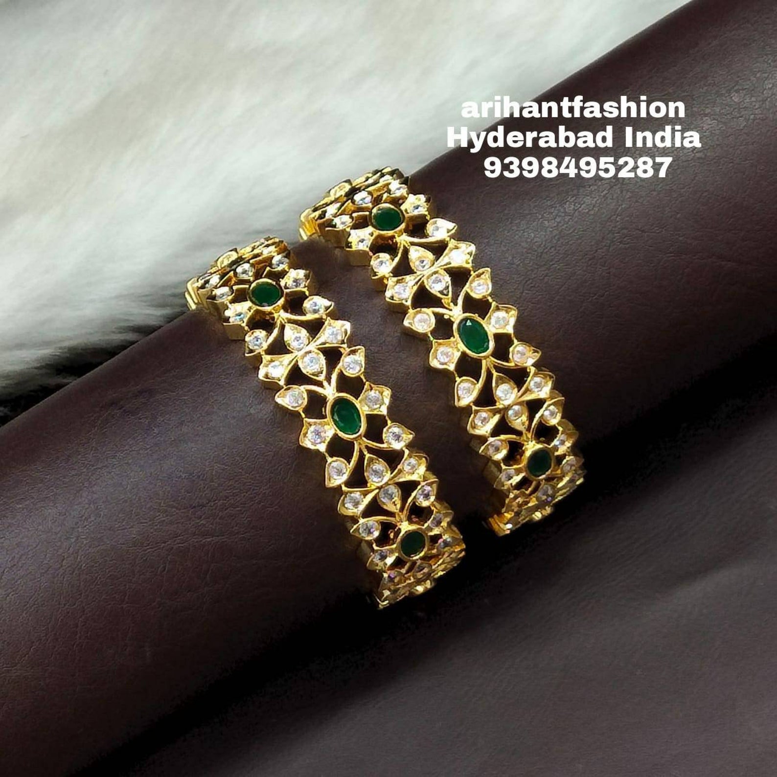 Cz Bangles Set Gold Replica Bangles Pair by Asp Fashion - Etsy