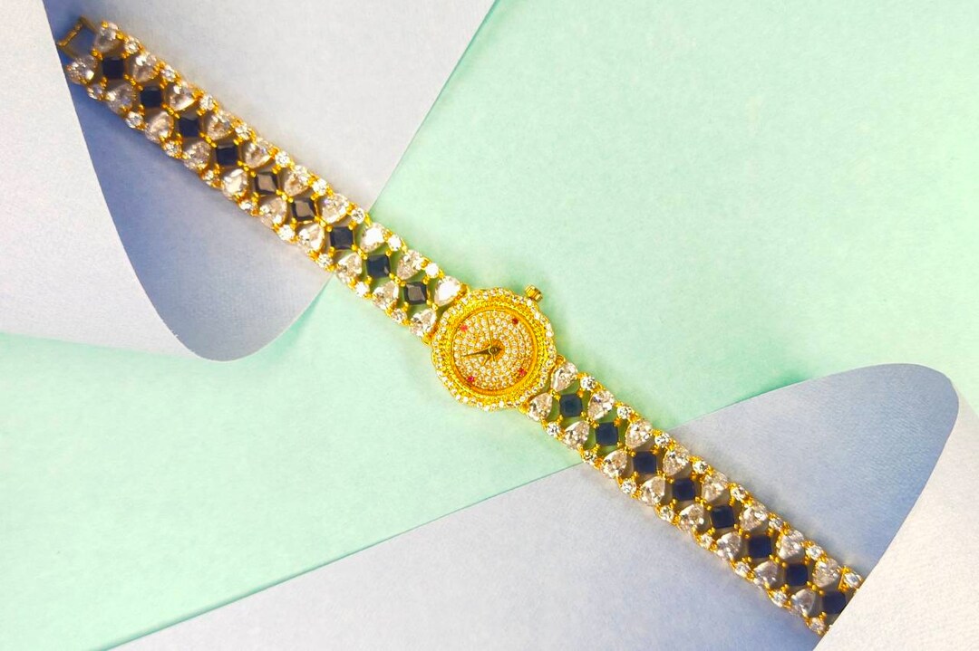 Stylish Gold Plated Cz Watch by Asp Fashion Jewellery - Etsy