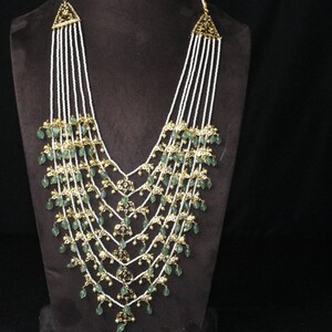 Jadau Satlada Haar/ Real Onyx Stone/ Pakistani Bridal Set/ Pakistani ...