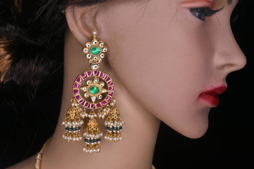 Handmade Kundan Chandbali Earrings by Asp Fashion Jewellery - Etsy