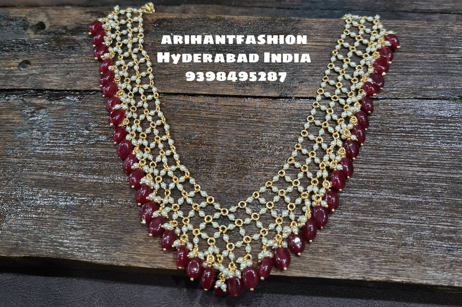 Most beautiful gold replica pearls jali necklace | Etsy