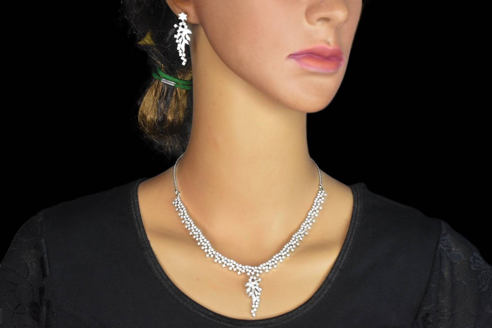 American Diamond Necklace/diamond Model Necklace/sawosrki - Etsy