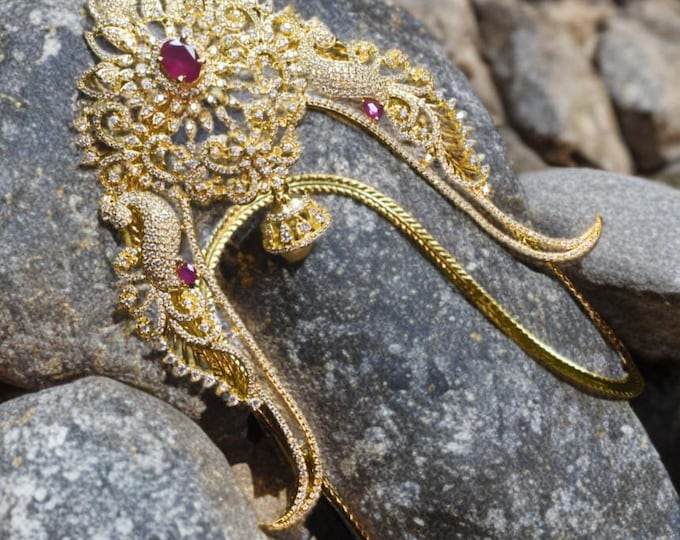 Matte Gold Lakshmi Devi Armlet: Indian Bridal Bajuband - Etsy