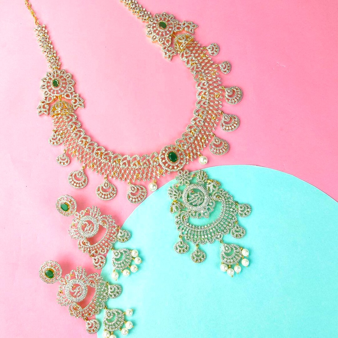 Bridal Diamond Long Haram by Asp Fashion Jewellery - Etsy
