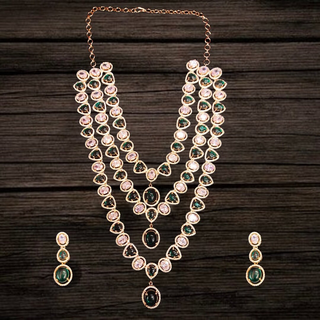 Asp Fashion Jewellery American Diamonds Layered Necklace Set - Etsy