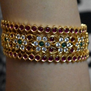 Real Ruby Stones Bangles Set by Asp Fashion Jewellery - Etsy