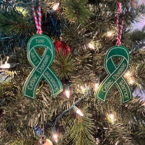 Celiac Disease Ribbon Glitter Ornaments - Etsy