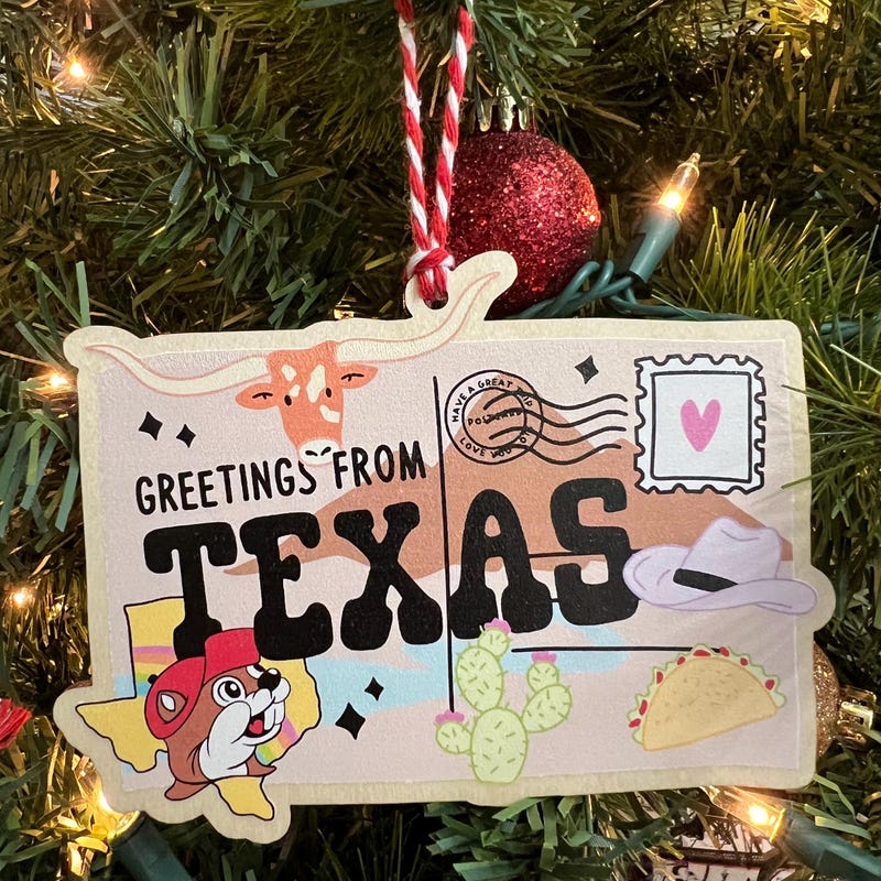 Texas Christmas Card - Etsy