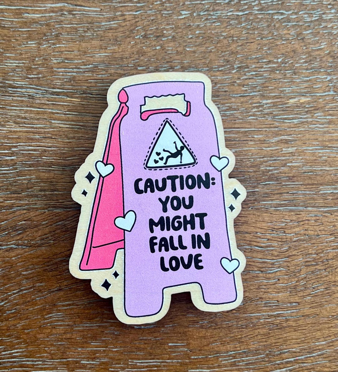 Caution: You Might Fall in Love Funny Magnet Pin Button or Pocket ...