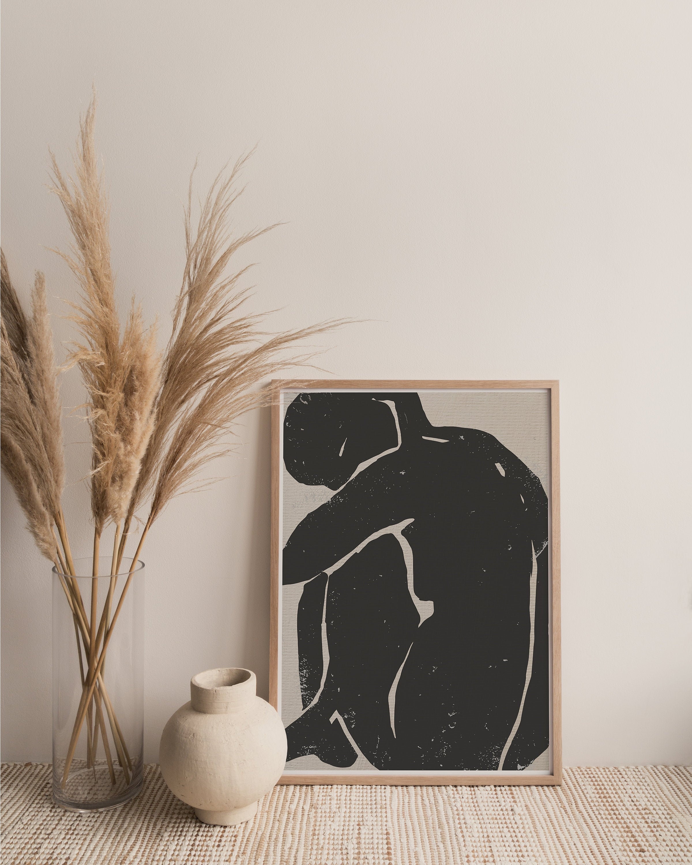 Digital FileWoman Figure Abstract Wall ArtBlack And Beige | Etsy