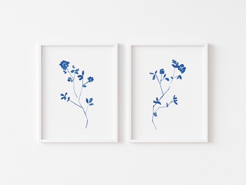 Set of 2 Art Prints Dainty Floral Wall Art Spring Art Print - Etsy