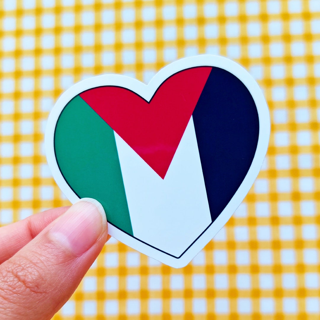 Palestine Heart Sticker Falasteen Waterproof Weatherproof Laptop Decal ...