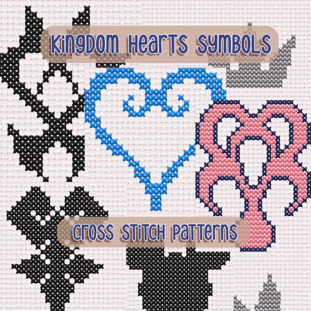 Kingdom Hearts Symbols & Logos Cross Stitch Pattern Bundle of 13 - Etsy