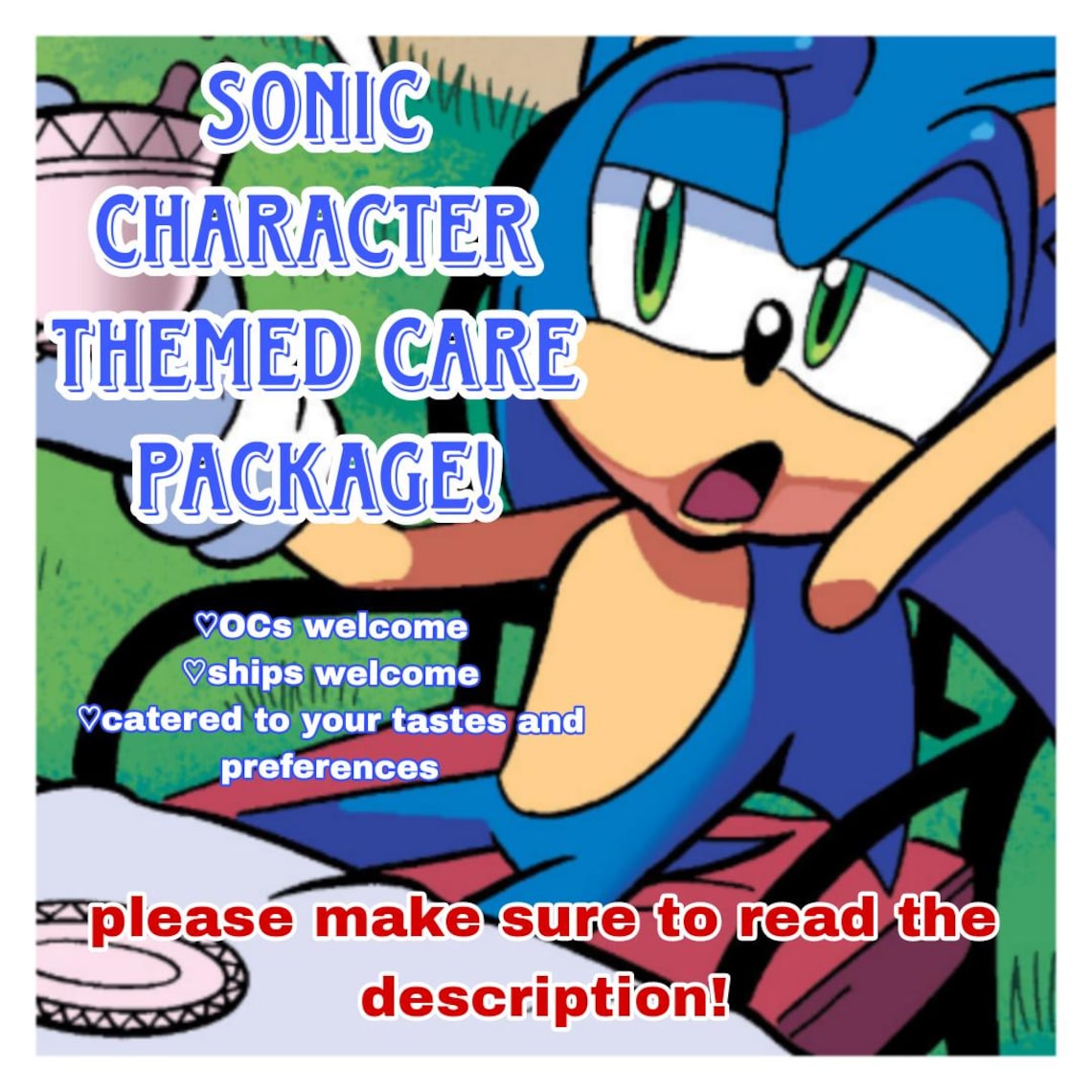 Sonic Comfort Character Care Package READ DESCRIPTION - Etsy