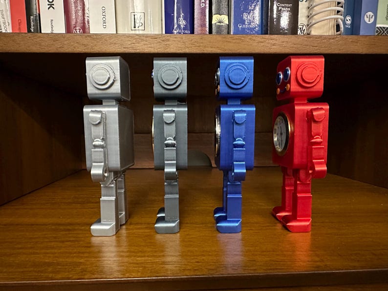 Robot Desk Clock - 3D Printed Unique STEM Decor for Office, Bedroom ...