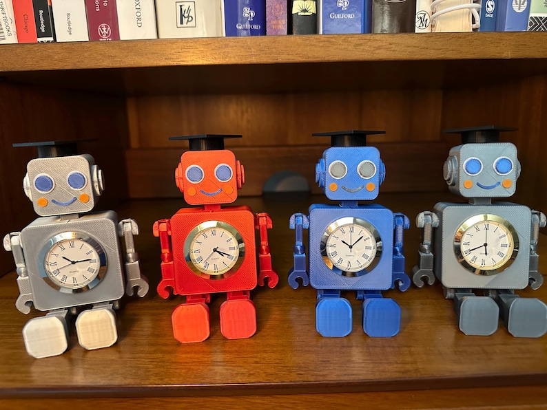 Graduation Robot Clock: 3D Printed Unique Stem-inspired Desk Decor Gift ...
