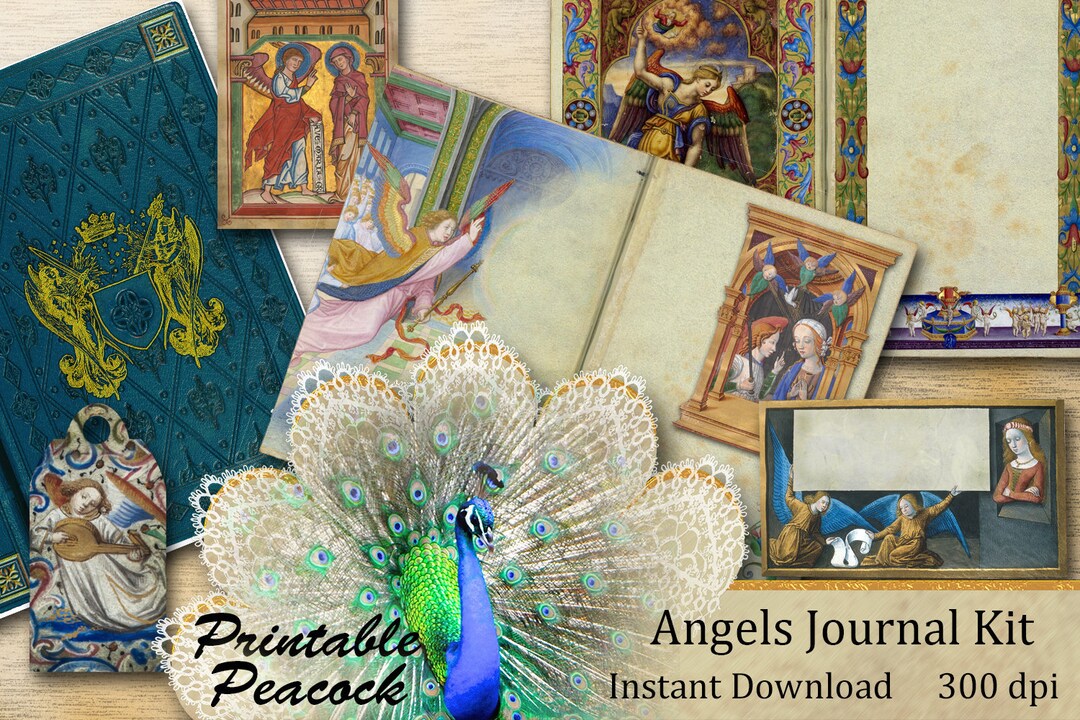 Angels Printable Journal Kit, Digital Junk Journal,illuminated ...