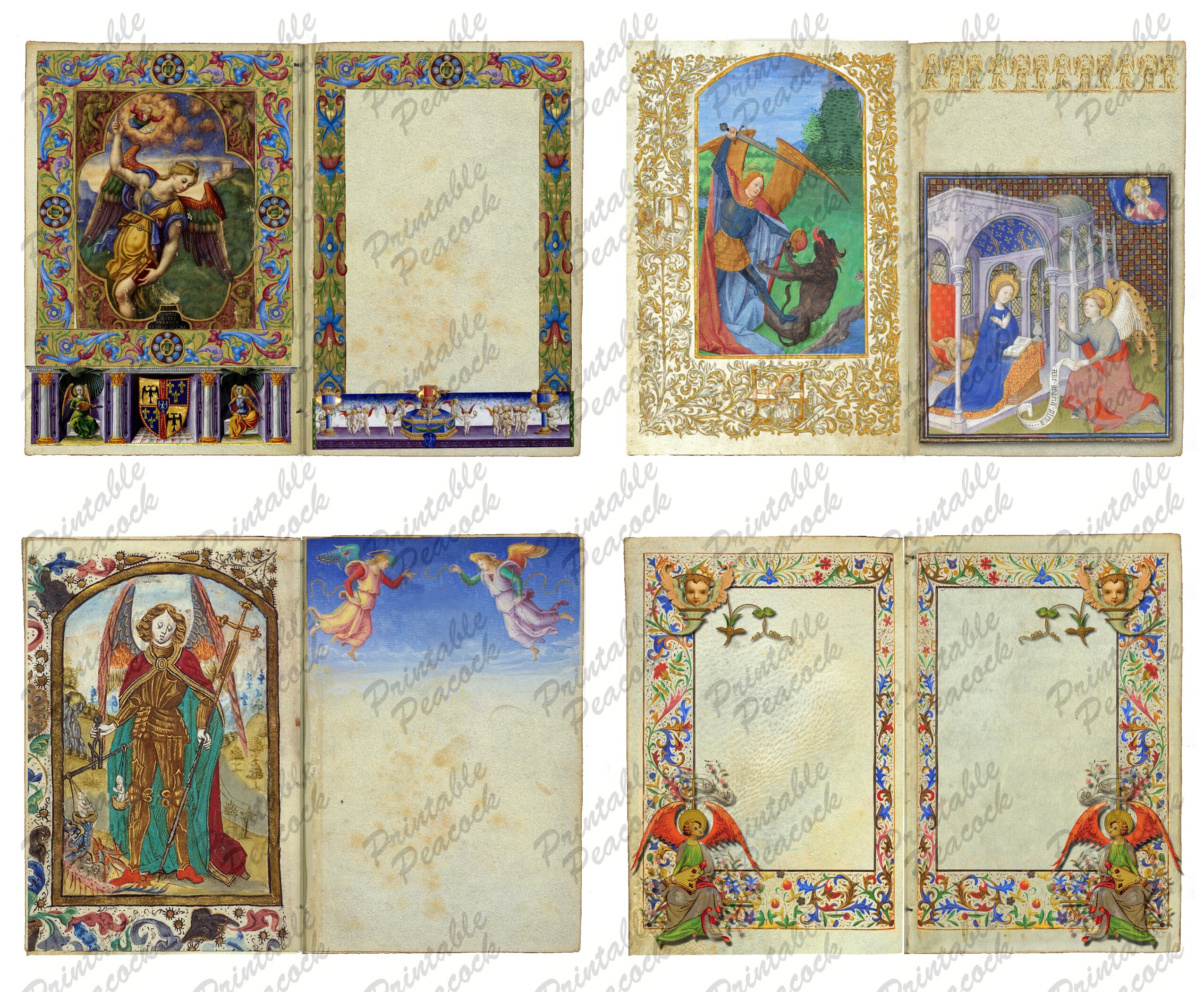 Angels Printable Journal Kit, Digital Junk Journal,illuminated ...