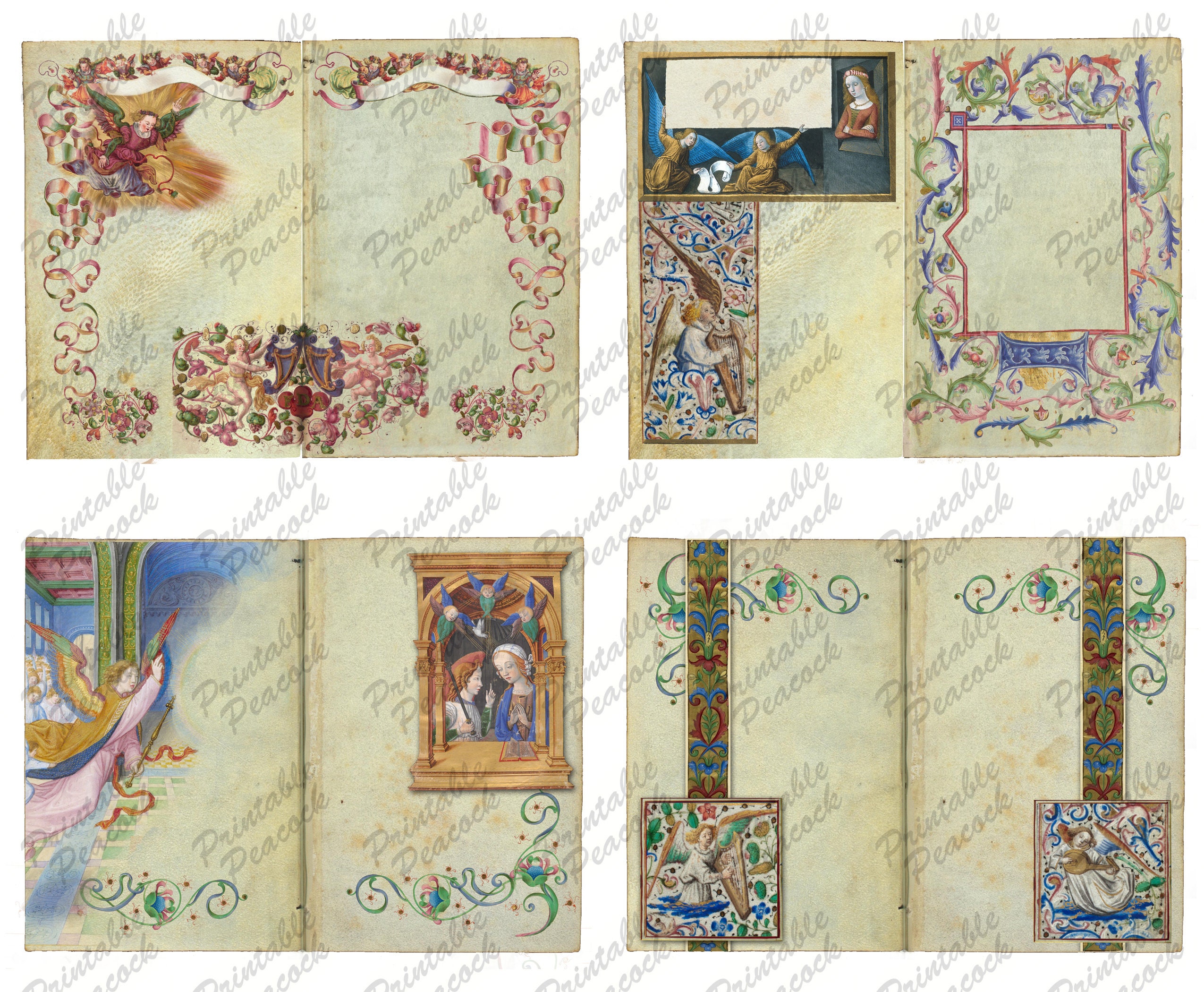 Angels Printable Journal Kit, Digital Junk Journal,illuminated ...