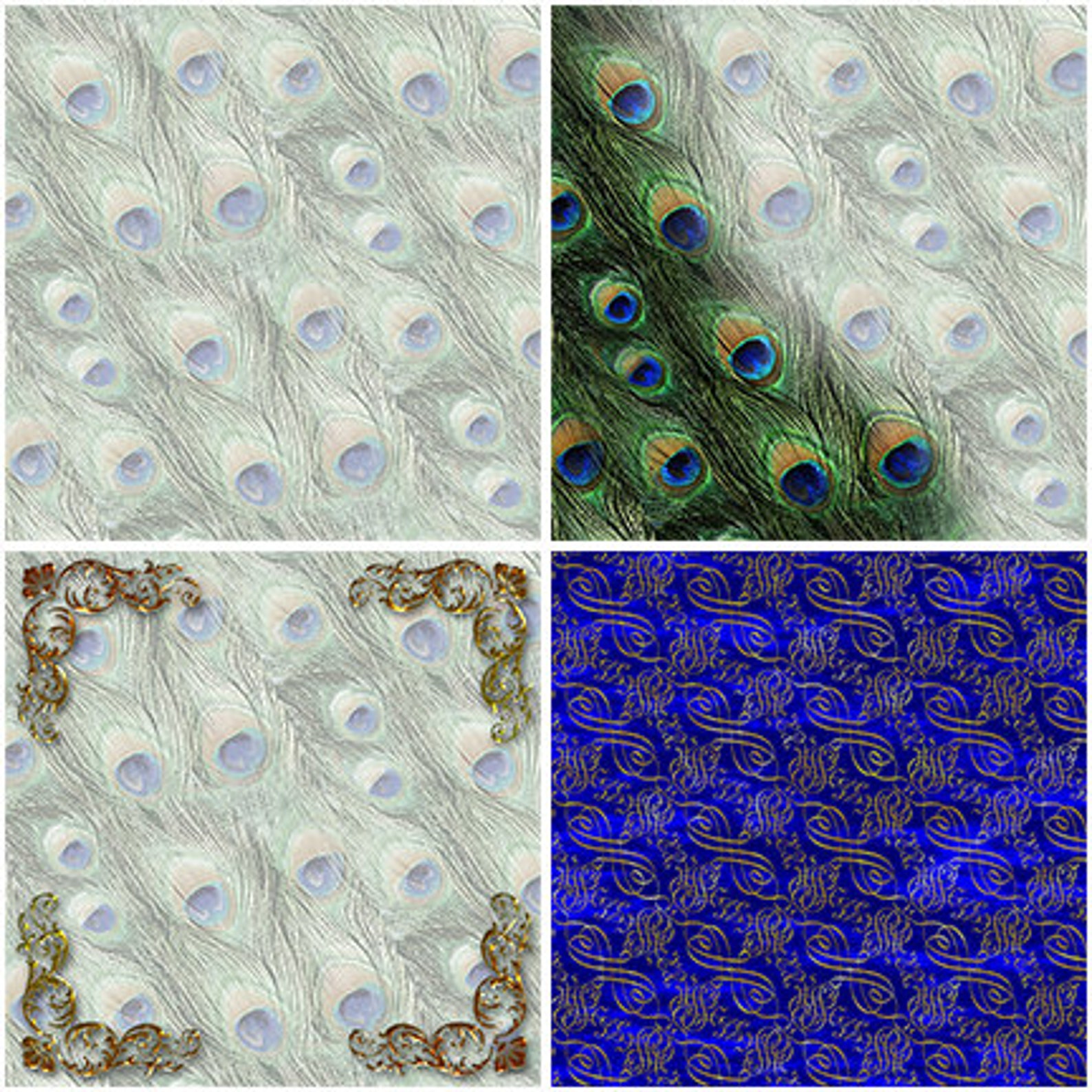 Peacock Blue Digital Paper, Peacock Scrapbook Paper, Peacock Printable ...