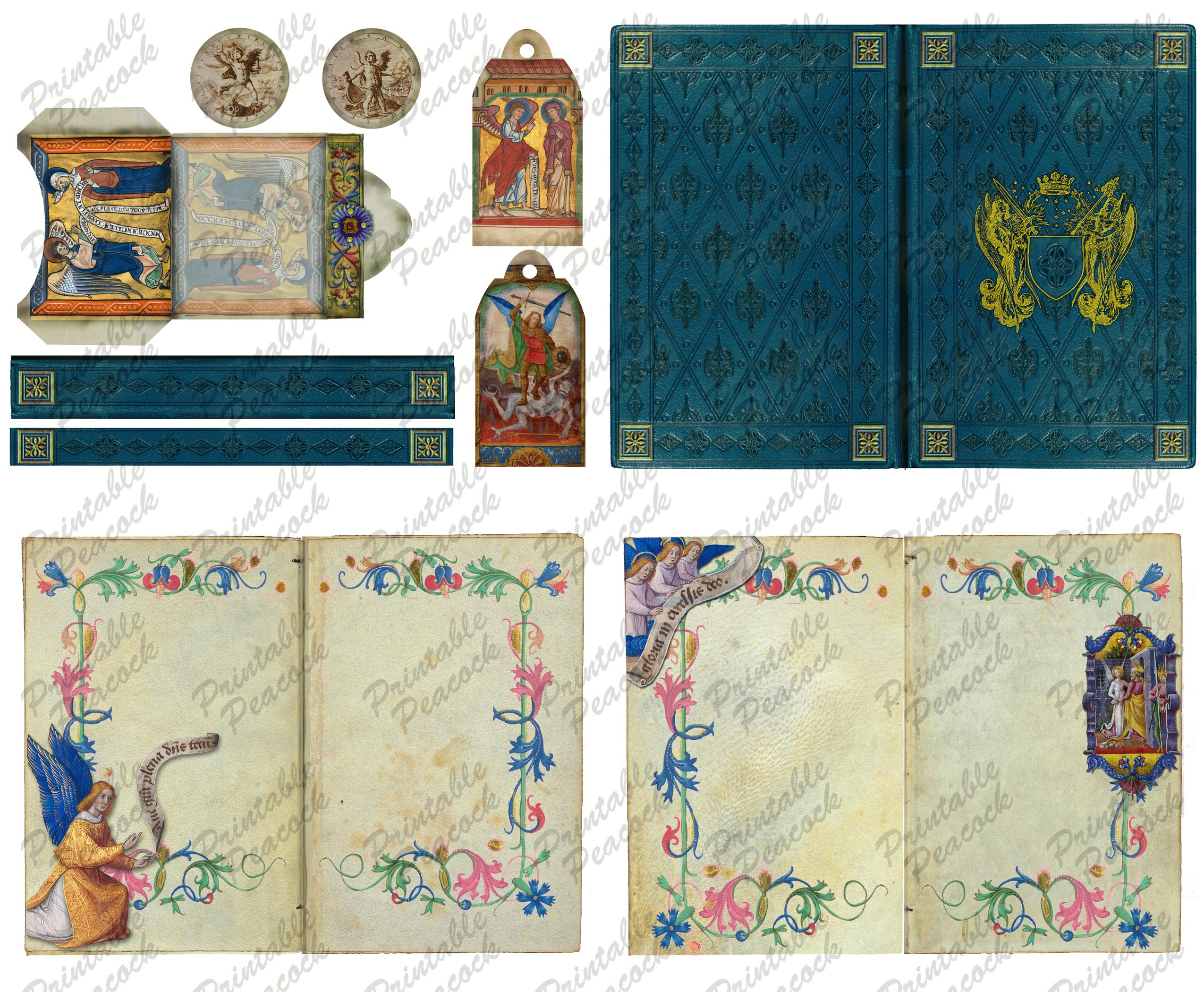 Angels Printable Journal Kit, Digital Junk Journal,illuminated ...