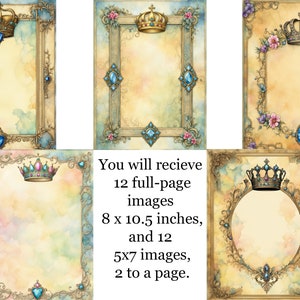 Royal Jewels Princess Crowns Digital Paper, Princess Party Printables ...