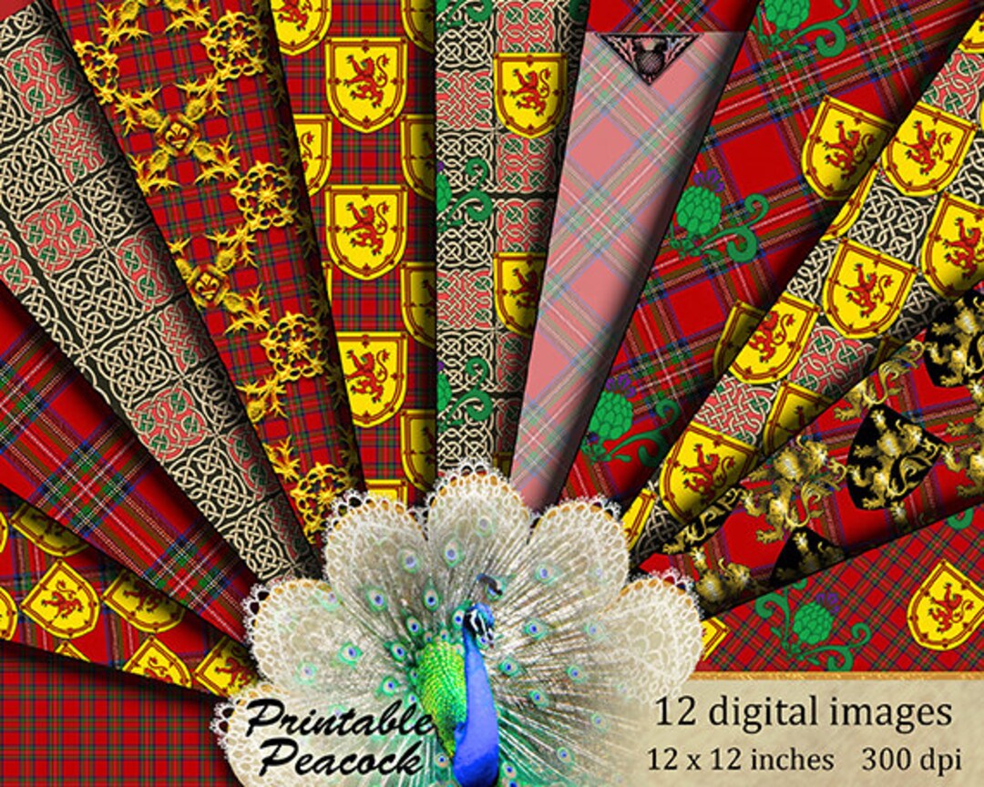 Royal Scots Digital Paper, Scottish Digital Paper, Celtic Scrapbook ...