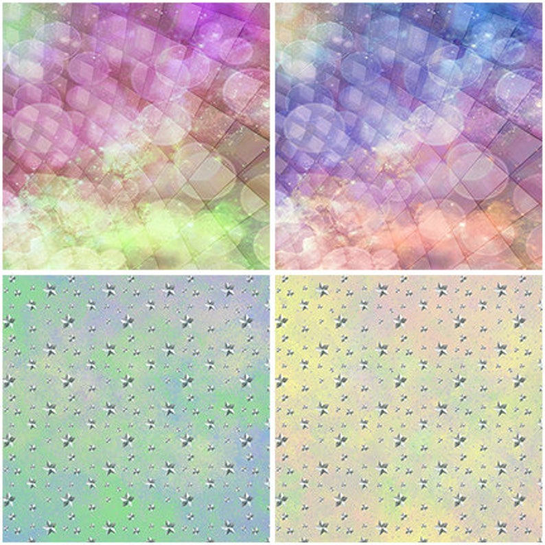 Rainbow Clouds Digital Paper Rainbow Backgrounds Printable - Etsy