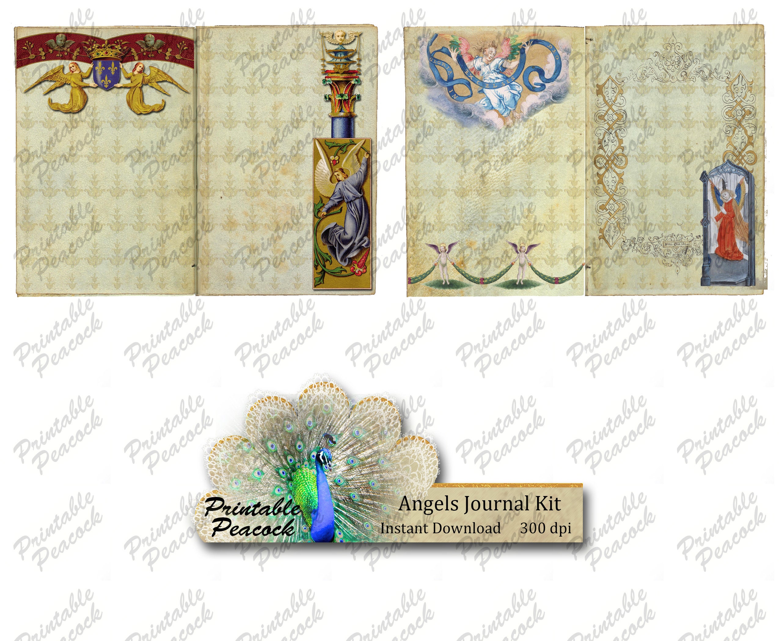 Kit de diario imprimible de los ángeles, diario digital de basura ...