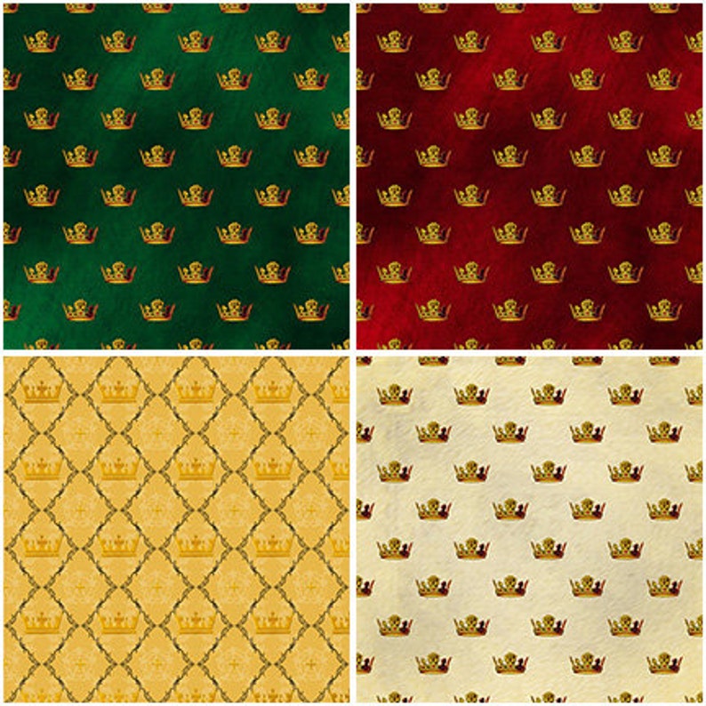Royal Crown Digital Paper, Royal Background, Crown Scrapbook Paper ...