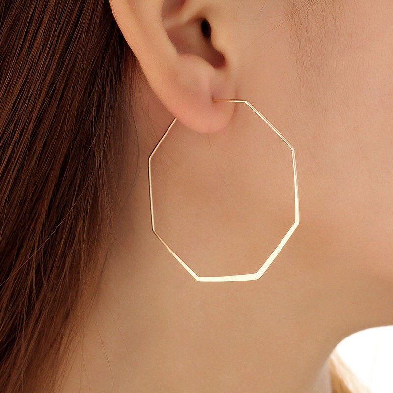Hexagon Hoop - Etsy