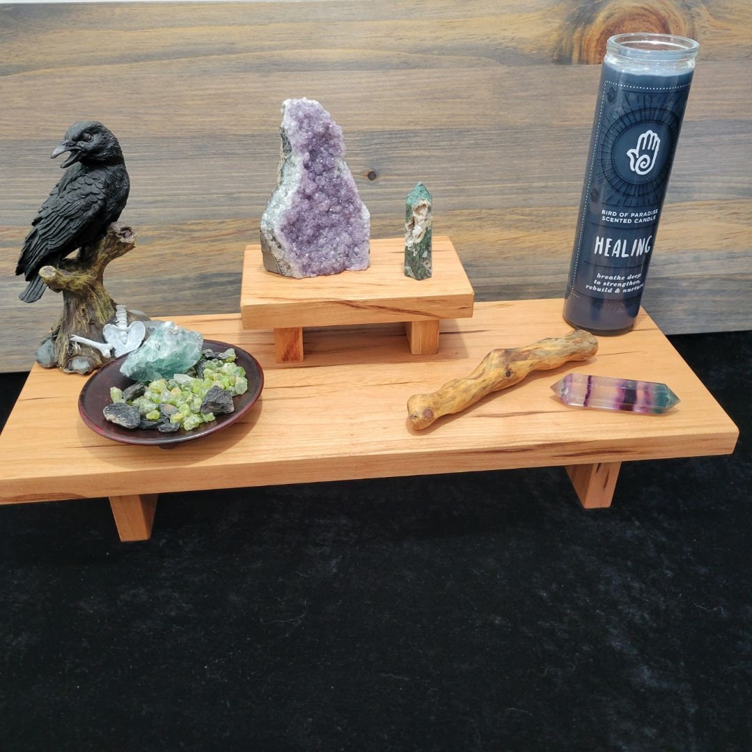 Hardwood Altar Table Set / Meditation / Yoga Studio / Crystal - Etsy