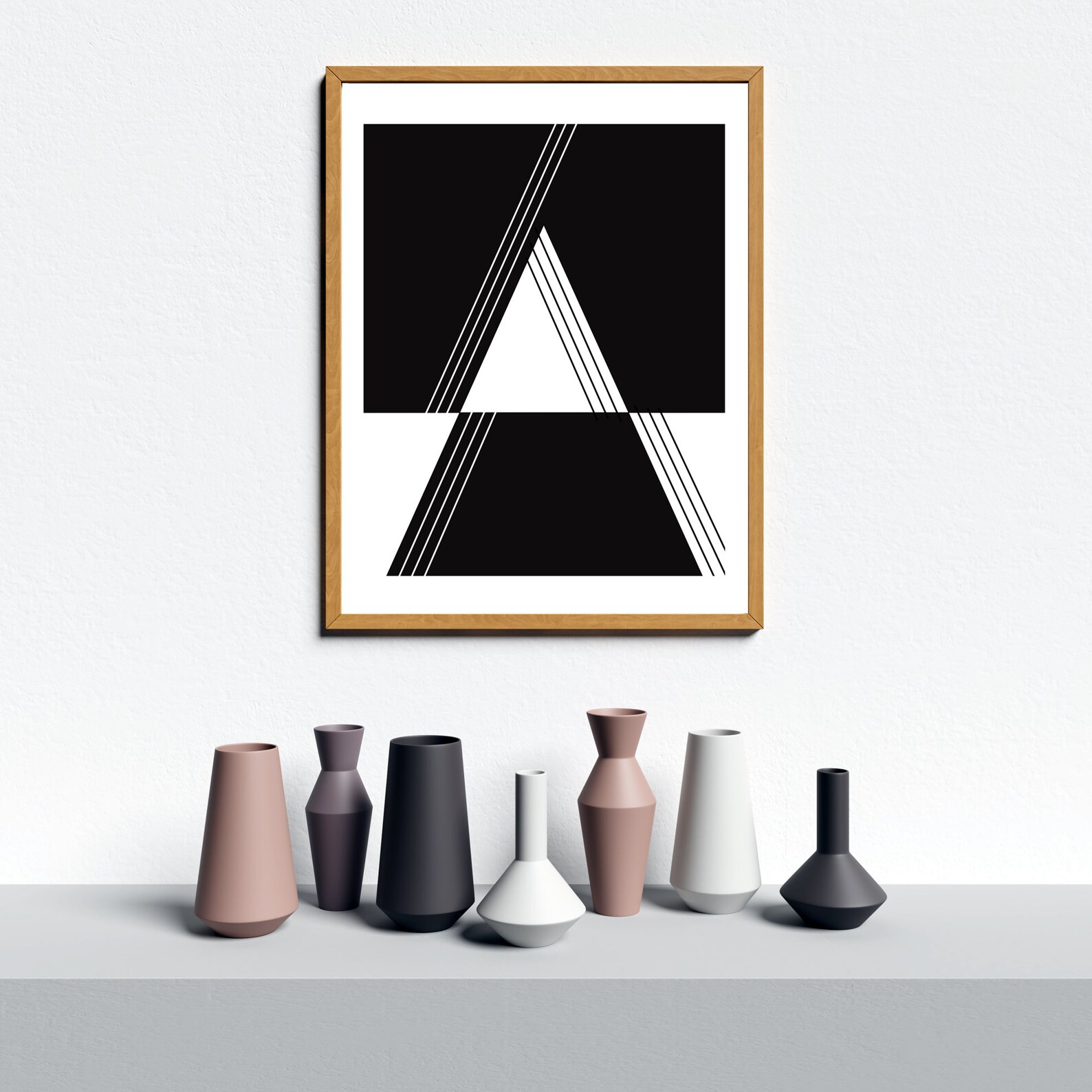 Offset Triangle Printable Art Modern Scandinavian - Etsy