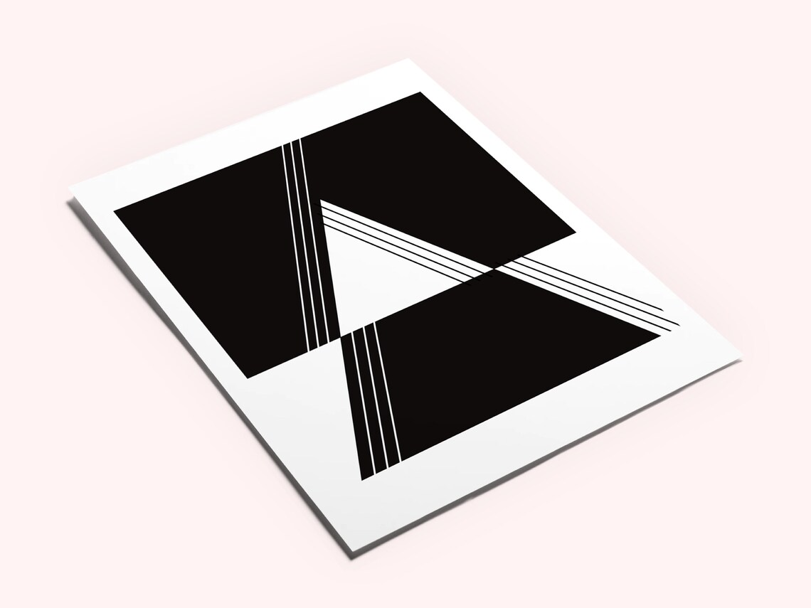 Offset Triangle Printable Art Modern Scandinavian - Etsy