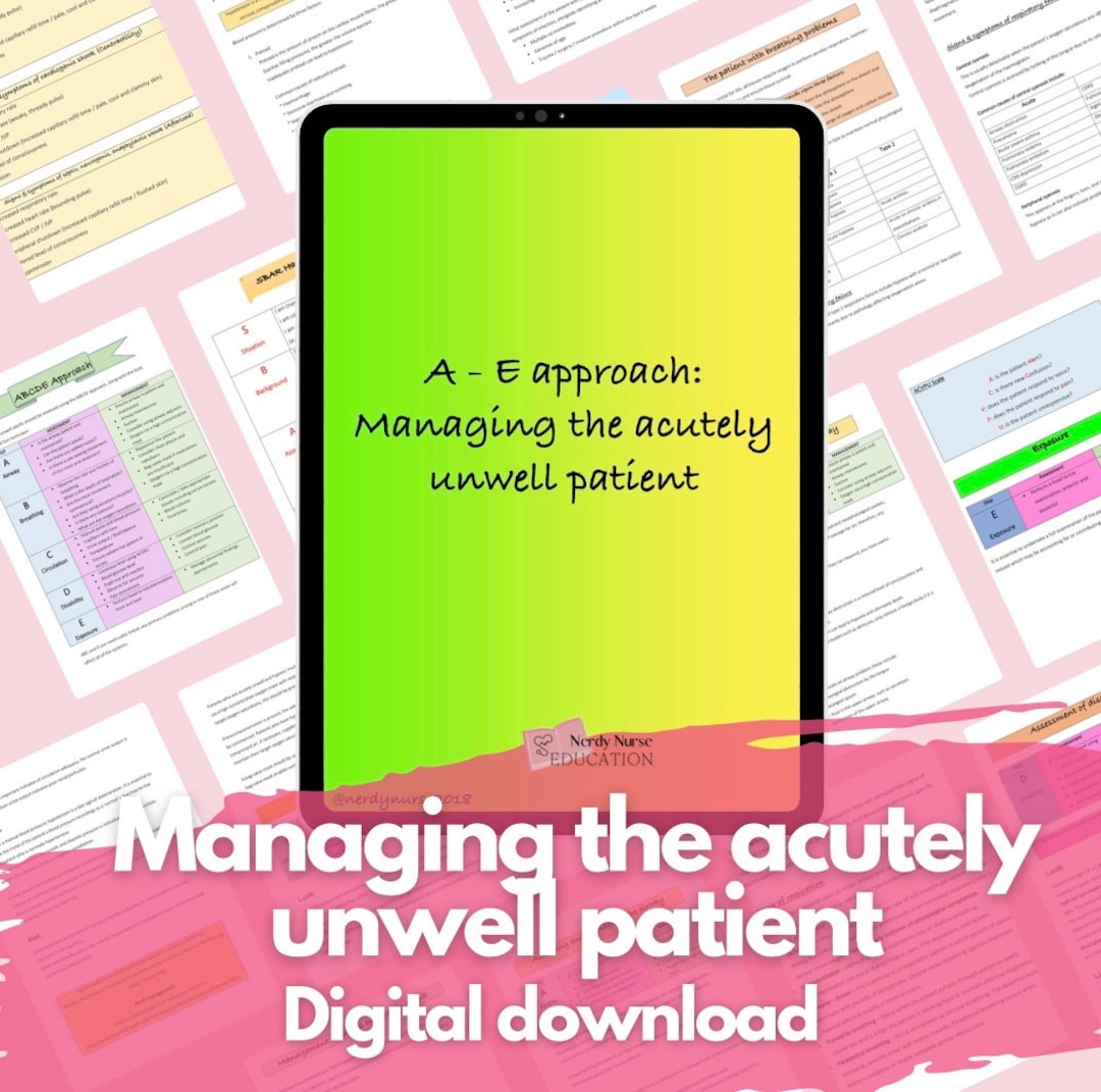 Managing the Acutely Unwell Patient Digital Download for Student Nurses ...