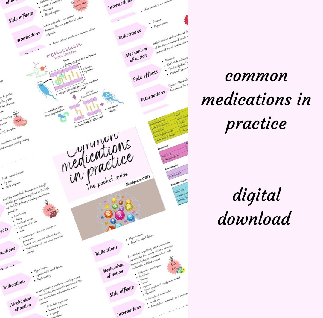 Common Medications in Practice DIGITAL DOWNLOAD for Student - Etsy UK