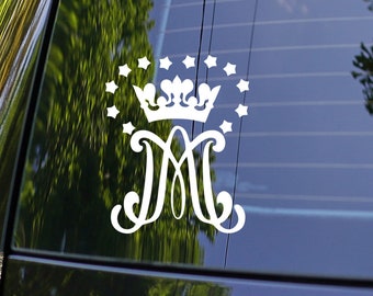 Virgin Mary Decal With Flowers Sticker for Your Car Virgen - Etsy