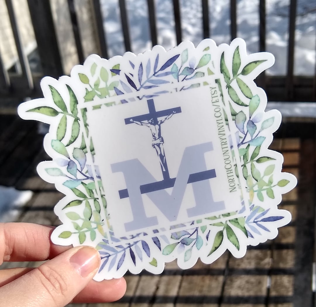 Marian Cross Crucifix Catholic Marian Sticker - Etsy