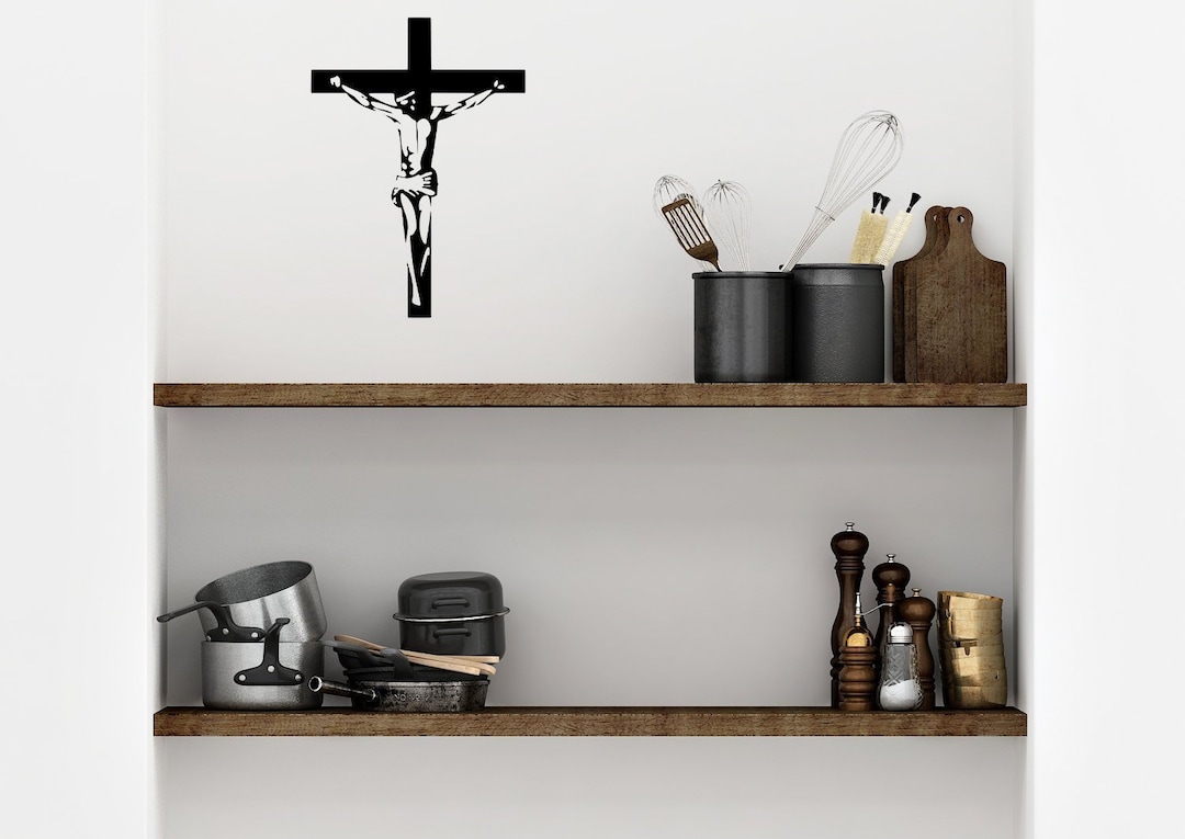 Catholic Crucifix Vinyl Wall Decal - Etsy