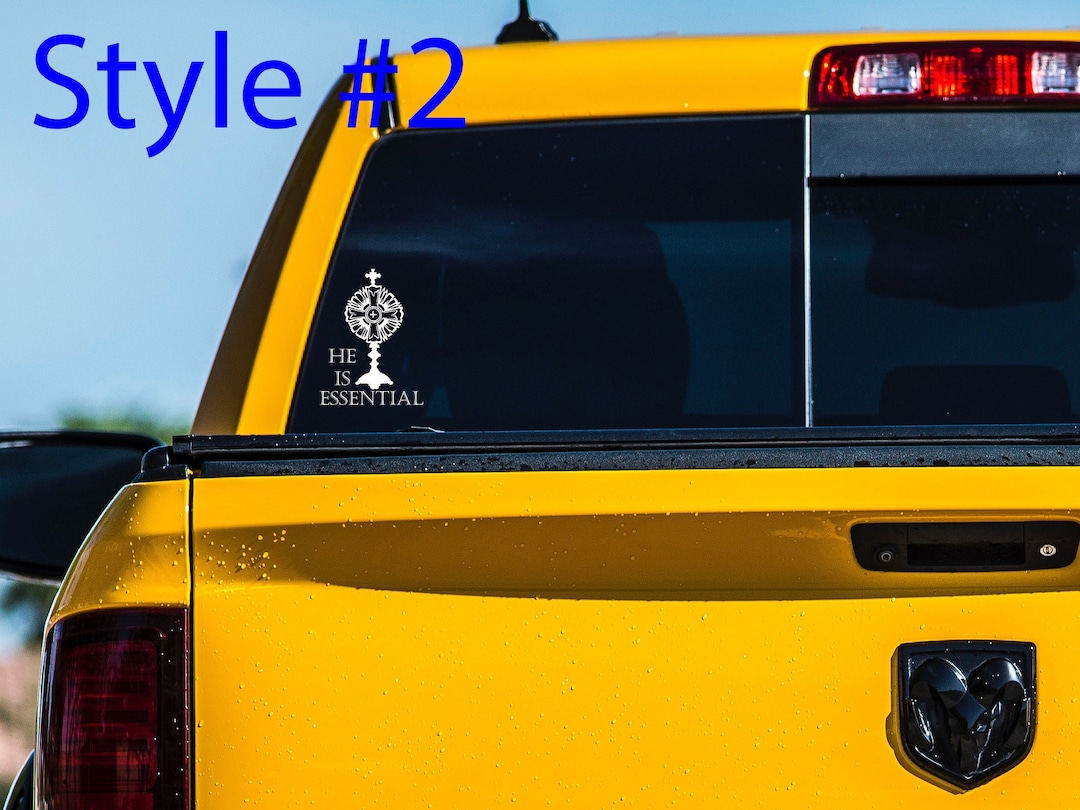 HE is Essential Catholic Car Decal Smaller Size 4.5x6 Jesus Christ ...
