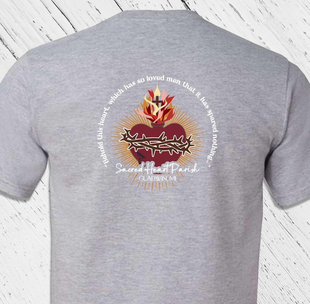 Sacred Heart Parish T-shirt – Back Logo, Fundraiser Merch - Etsy