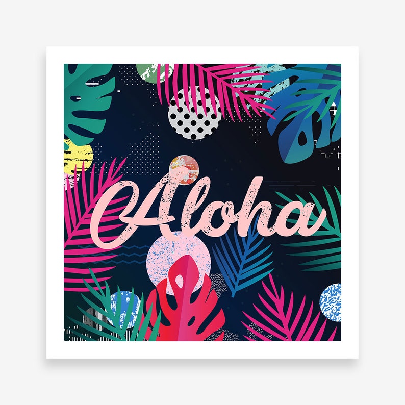 Aloha Poster Print Illustration Wall Art Illustration Poster - Etsy