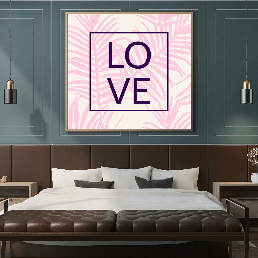 Love Poster Print Pink Poster Print Illustration Wall Art - Etsy