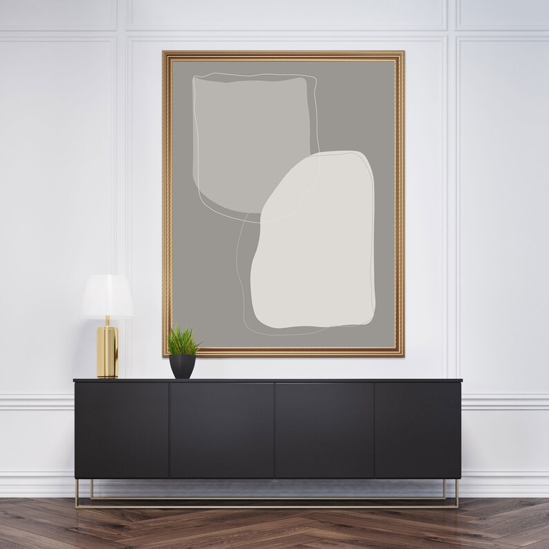 Abstract Grey Shapes Poster Print Geometric Poster Prints - Etsy