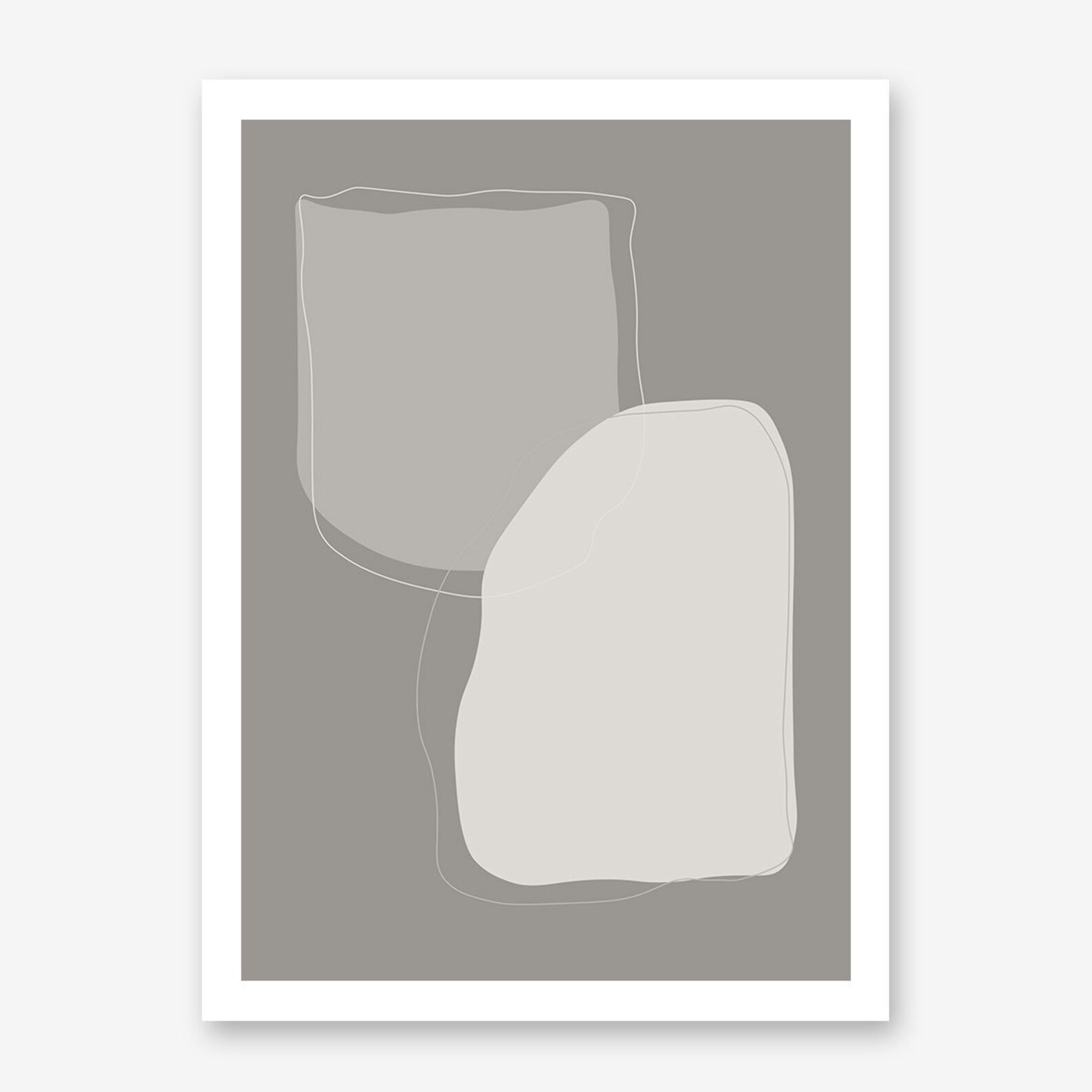 Abstract Grey Shapes Poster Print Geometric Poster Prints - Etsy