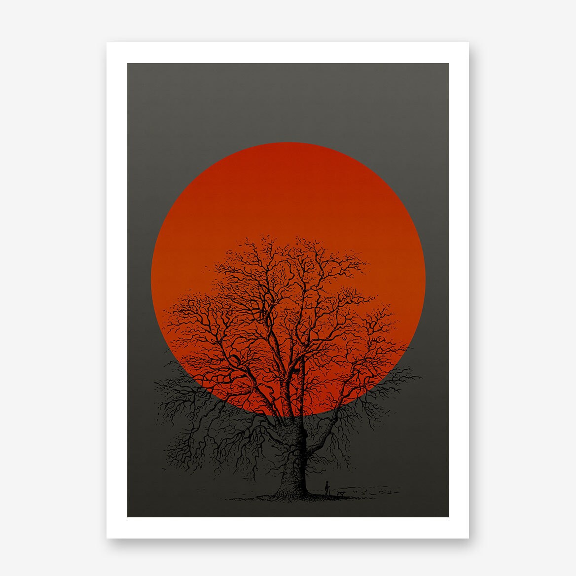 Orange Sun and Tree Poster Print Minimalist Poster Print - Etsy