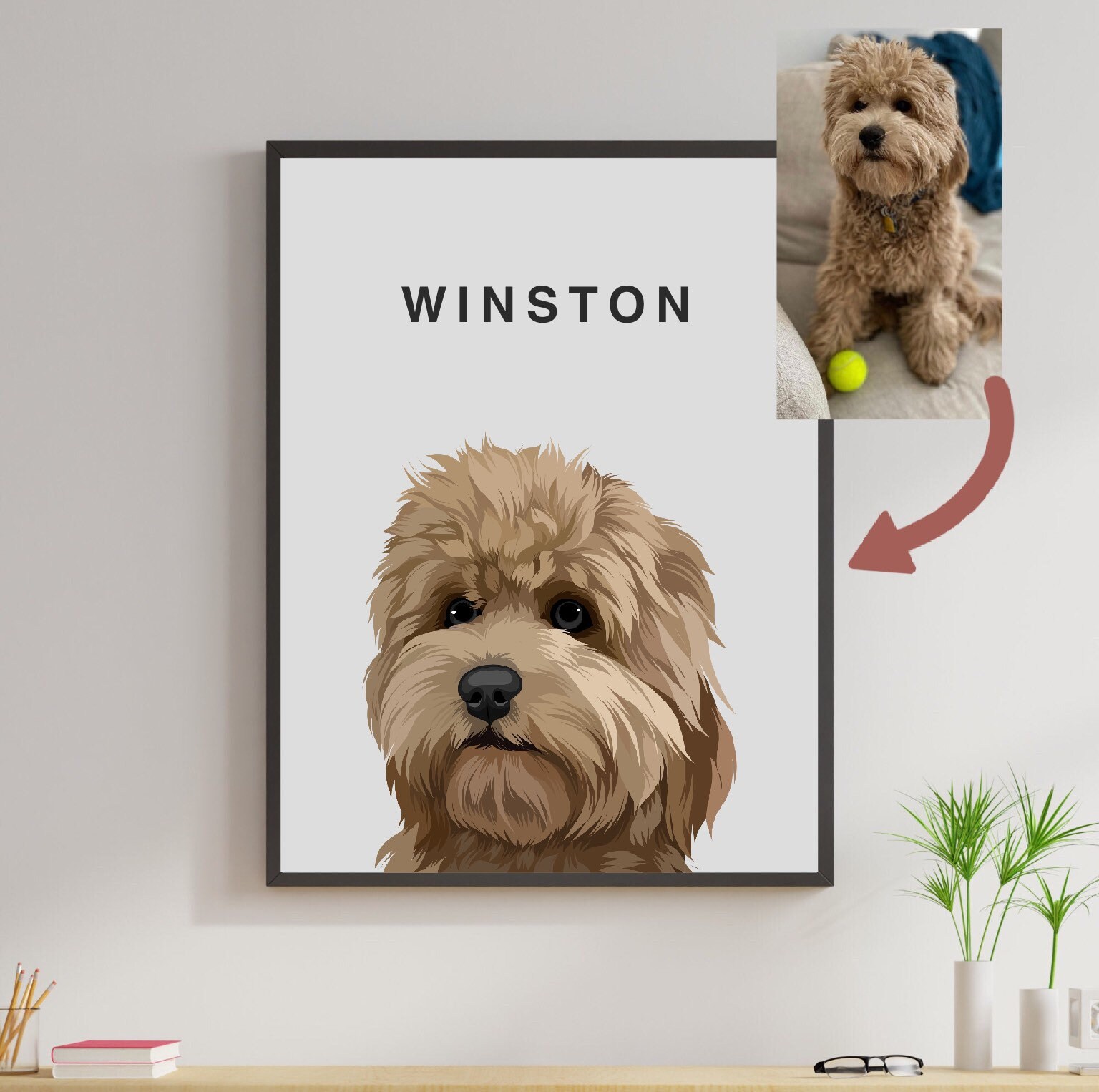 Personalised Pet Print Customised Cat and Dog Drawing Art - Etsy