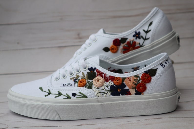 Custom Embroidered Vans Shoes by Hand to Order Personalized - Etsy