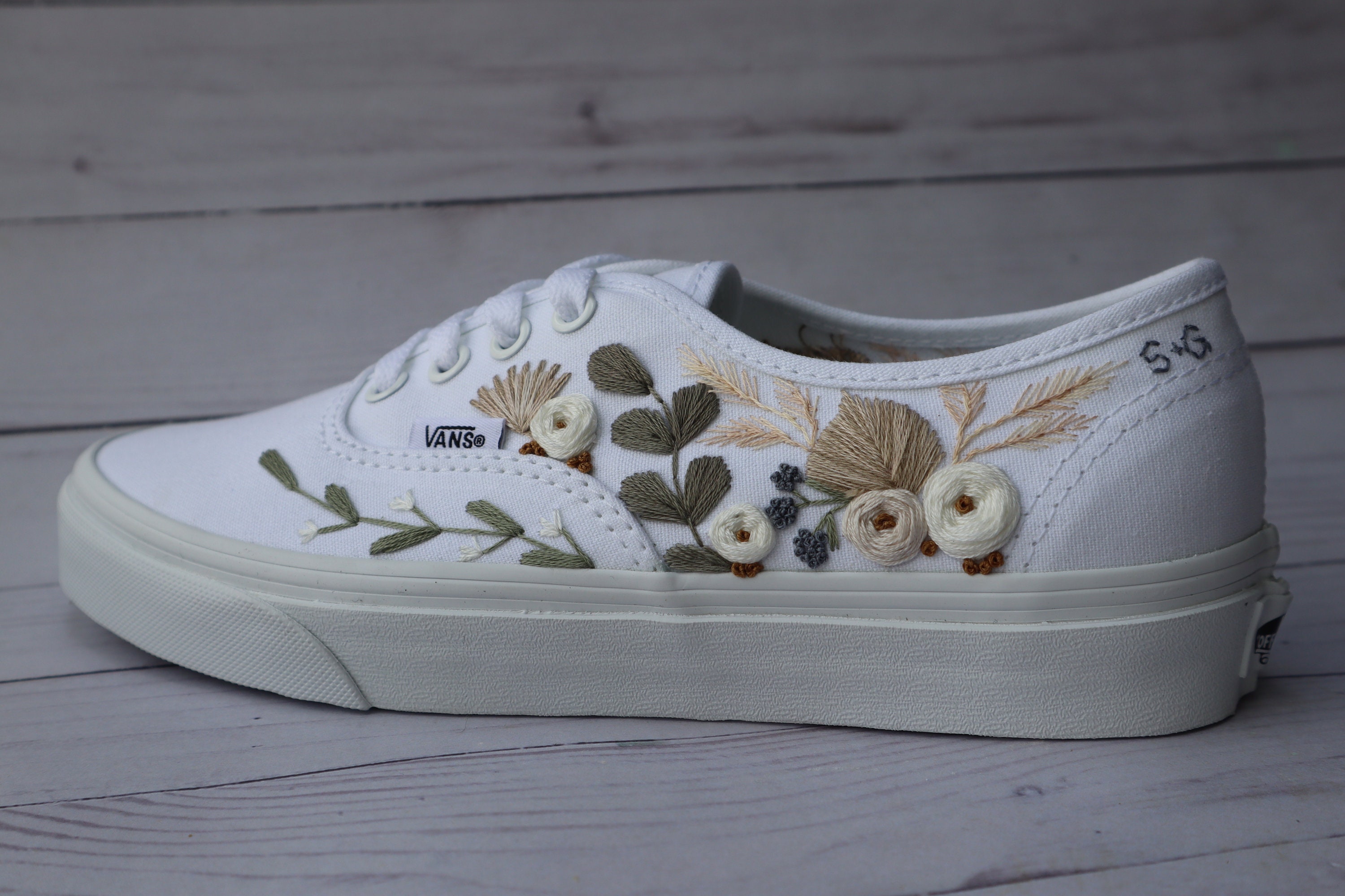 Custom Embroidered Vans Shoes by Hand to Order Personalized - Etsy