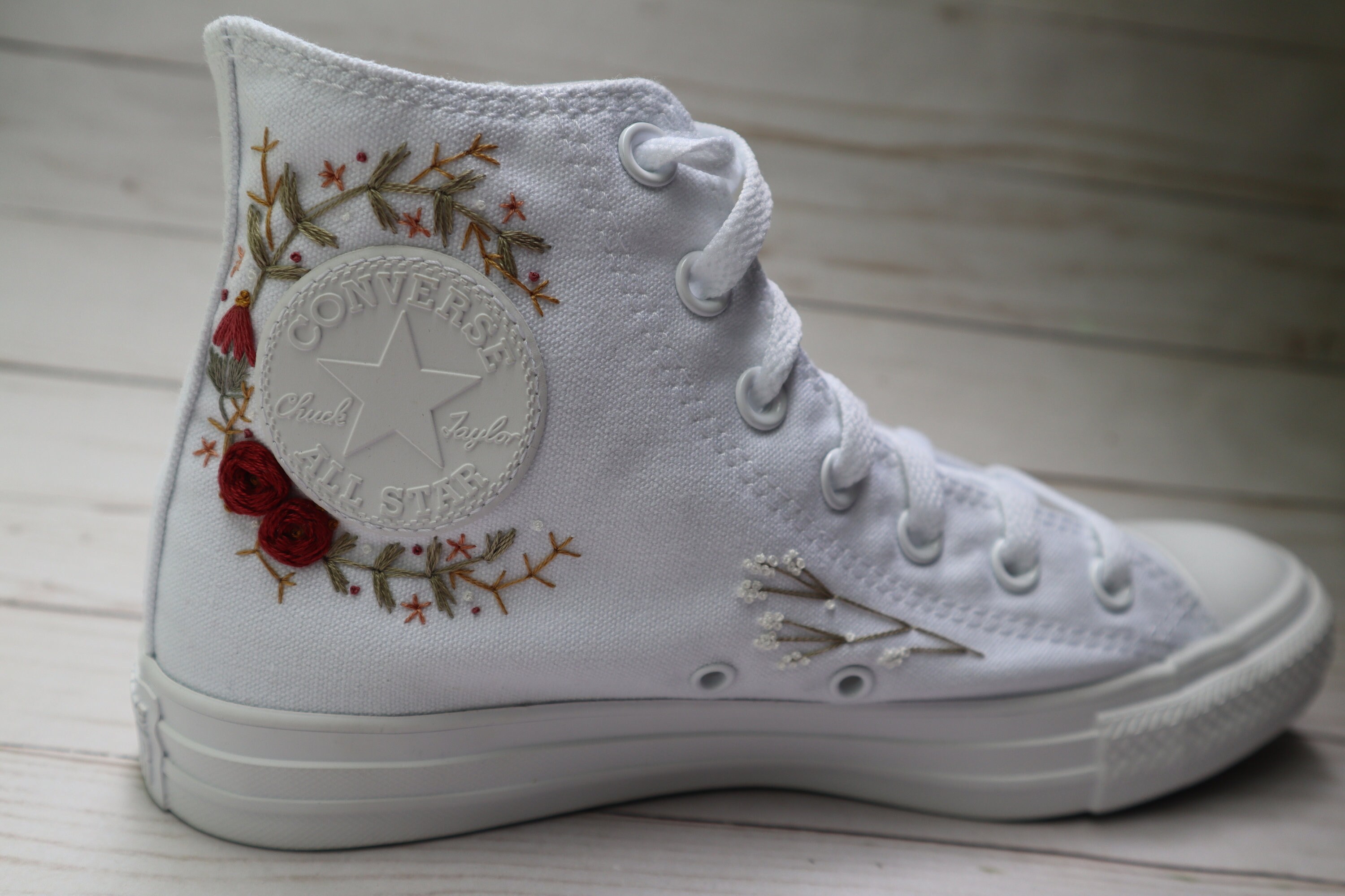 Converse Chuck Taylor All Star Shoes Embroidered by Hand to | Etsy